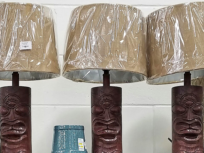 Tiki culture lives on! These carved wooden lamps could transform your ordinary living room into a mid-century Polynesian paradise.