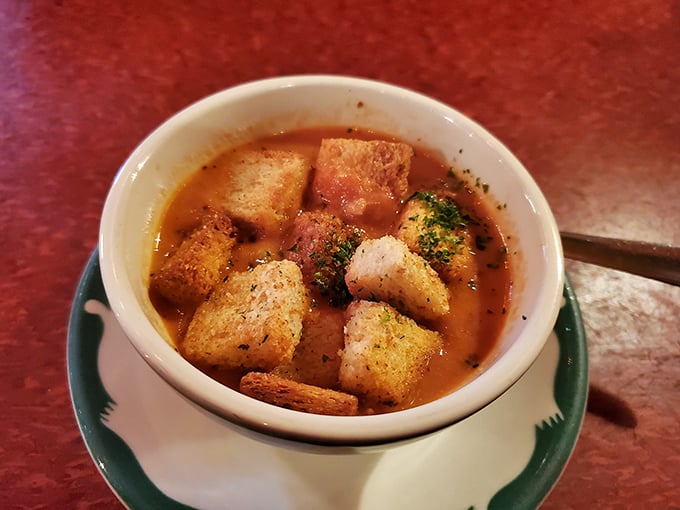 The soup arrives in a humble mug, but one spoonful reveals there's nothing humble about these flavors &ndash; comfort in liquid form. 