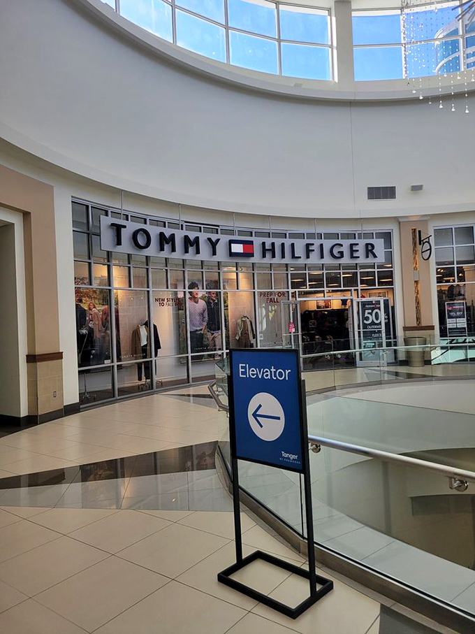 Tommy Hilfiger's classic American style holds court in a prime circular location. That 50% off sign is the real star of this show.