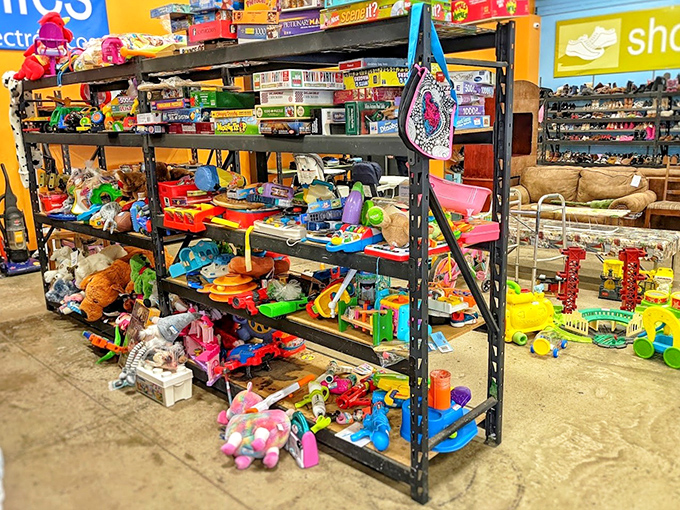 Toy paradise or plastic purgatory? Either way, this treasure trove of playthings proves one generation's forgotten Happy Meal toy is another child's afternoon of imagination.