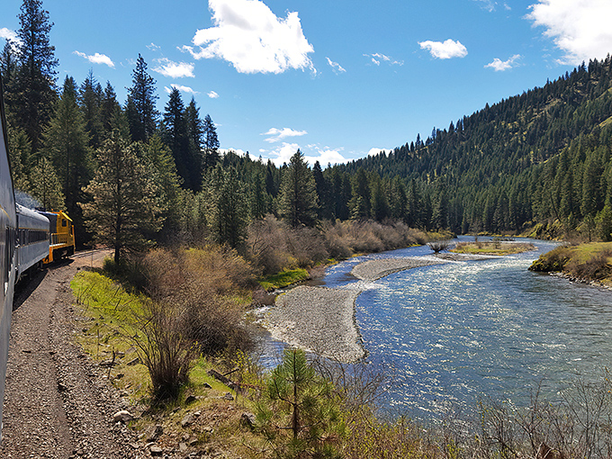 Through the window, Oregon unfolds like a secret it's been dying to tell you.