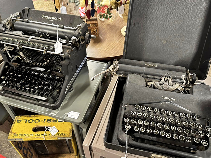 Underwood, Corona, Standard&mdash;the mechanical ancestors of your laptop, when writing was a full-body workout with musical accompaniment.