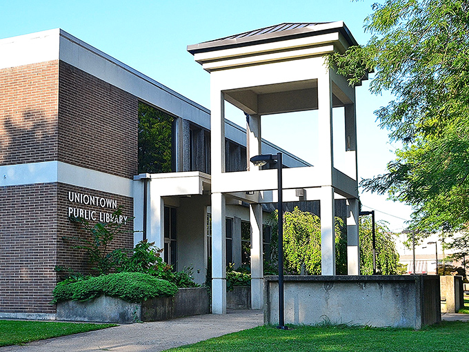 Books find their modern home in this architectural statement. Uniontown's Public Library proves that even in the digital age, community gathering spaces matter.