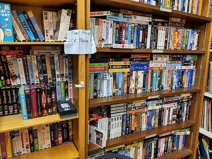 VHS paradise for nostalgic movie buffs. Remember when "be kind, rewind" was the Netflix equivalent of leaving a five-star review?