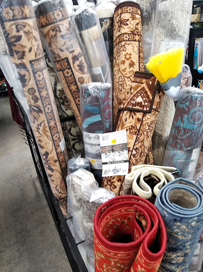 Roll out the savings! These ornate rugs once graced living rooms across America before landing here for their second act.