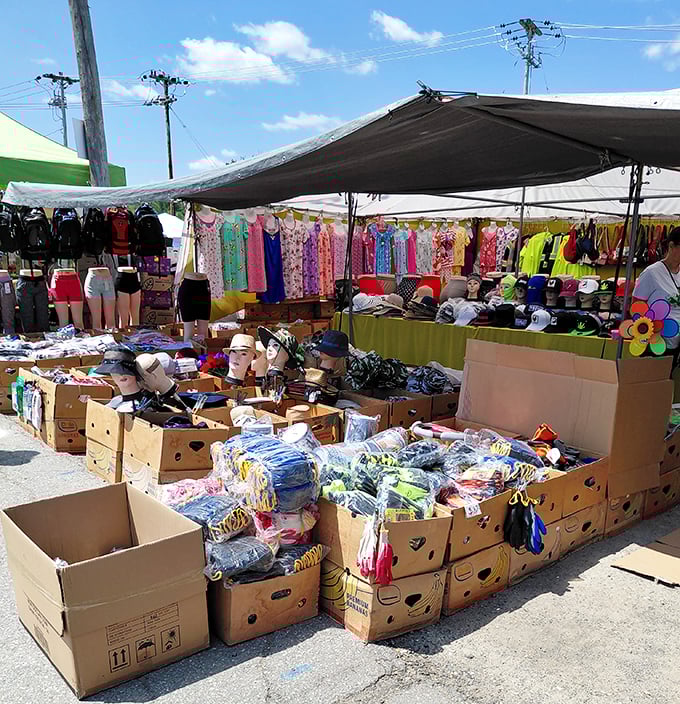 Summer shopping under canvas canopies &ndash; where sunhats, sundresses, and sunglasses await their moment to shine again.