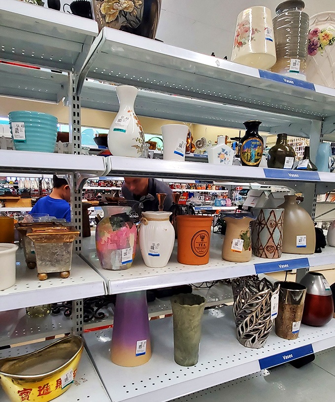 Vases of every shape and era stand at attention, from mid-century modern to "what was Aunt Martha thinking?" &ndash; all waiting for their flower-holding comeback.