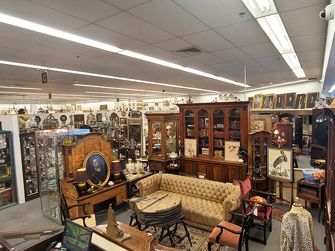 This isn't clutter&mdash;it's curated chaos, where Victorian elegance meets mid-century cool in a dance across decades.