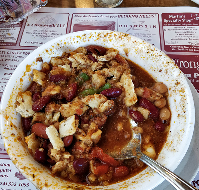 This isn't just vegetable soup&mdash;it's a hearty hug in a bowl. Chunks of cornbread swimming alongside beans and vegetables in a rich broth.