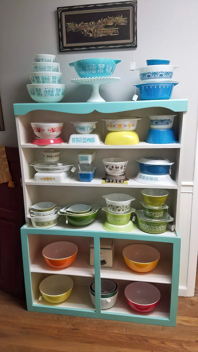Pyrex paradise! These colorful vintage bowls have survived thousands of potlucks and holiday gatherings, unlike their modern counterparts that shatter if you look at them wrong.