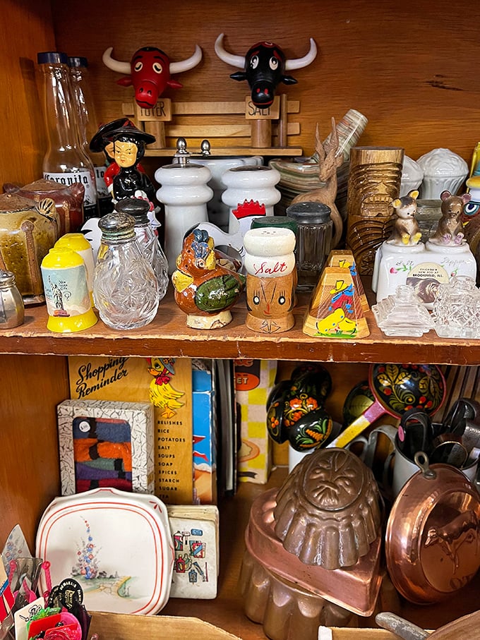 Kitchen nostalgia in three dimensions! These vintage salt shakers and figurines are the conversation starters your dinner table has been desperately missing.