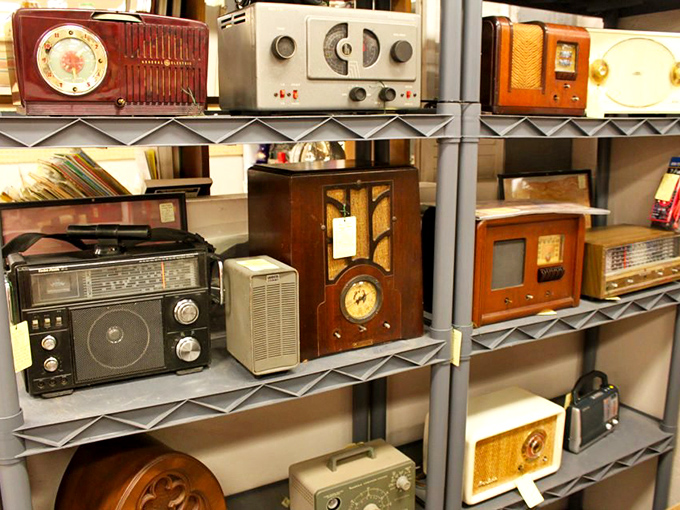 Vintage radios that once delivered war news, baseball games, and soap operas to attentive families. Before Netflix, these wooden boxes were the entertainment centers of America.
