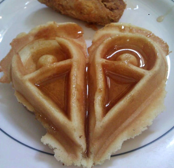 Heart-shaped waffles prove that in Bakersfield, they don't just feed your stomach—they feed your soul too.