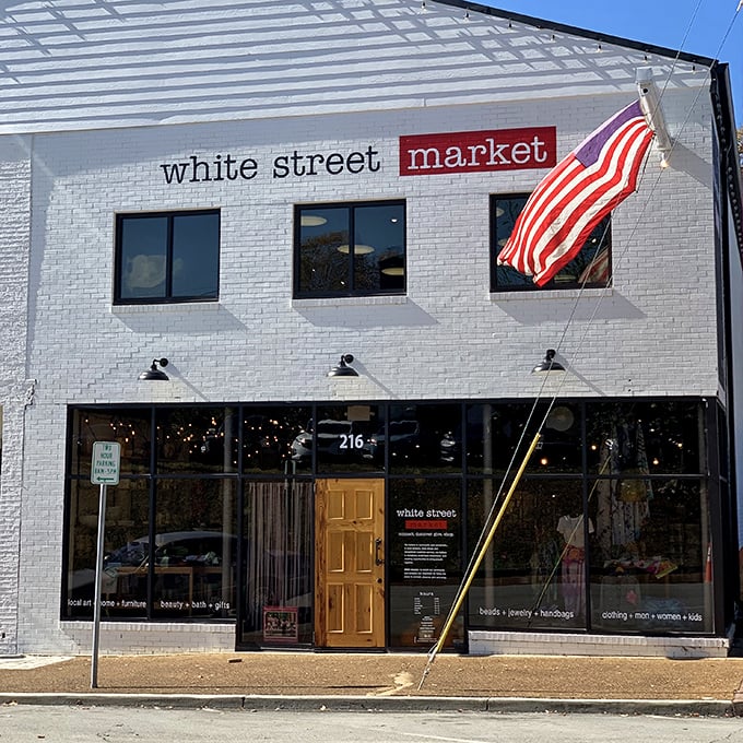 White Street Market stands proudly with its American flag &ndash; a modern shop with old-fashioned values in a building that's seen generations come and go.