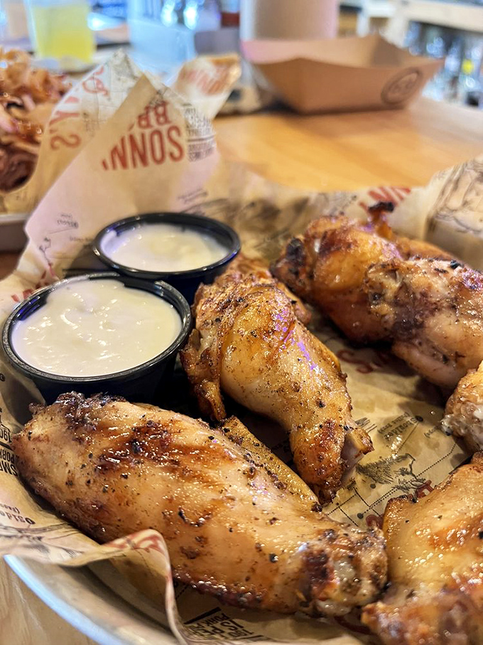 These wings aren't trying to reinvent the wheel&mdash;they're just showing the wheel how it's done, with a smoky twist and dipping sauces for days.