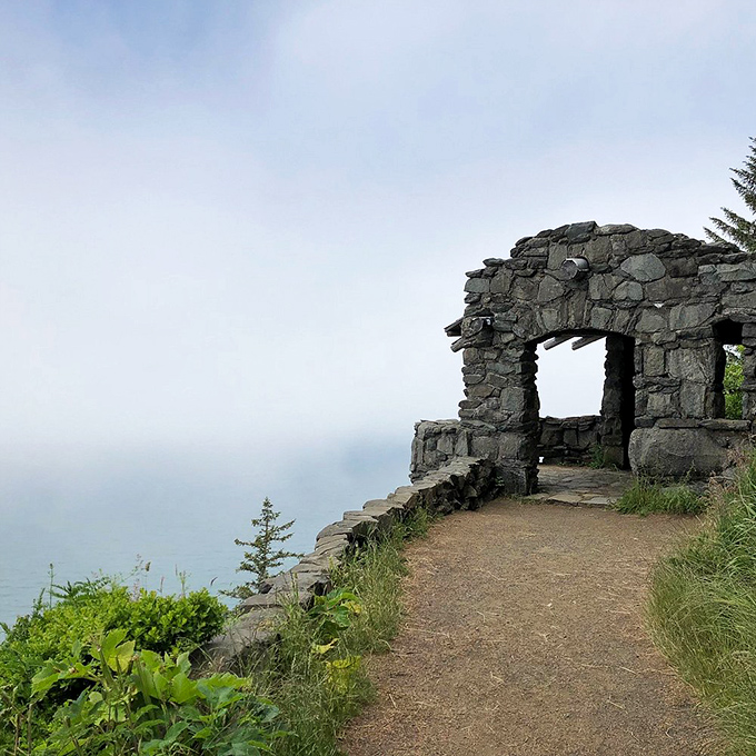 Stone sentinels of the Pacific, framing ocean views since long before Instagram. This historic viewpoint offers shelter and spectacular scenery.