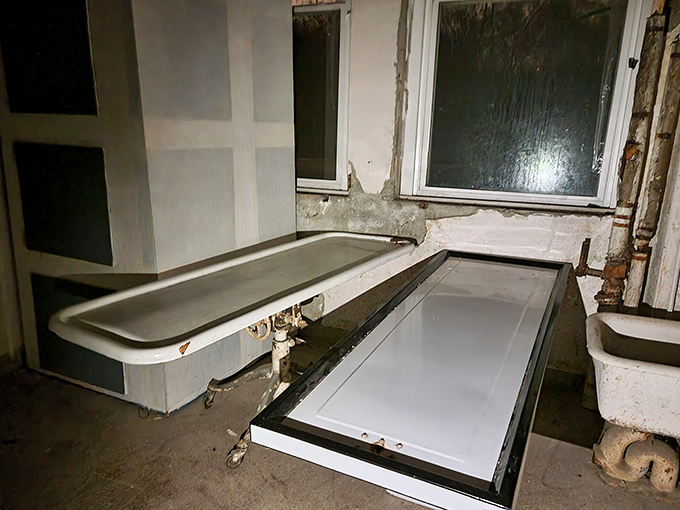 Final resting places that never saw rest. These abandoned mortuary tables tell silent stories of Waverly Hills' most permanent departures.