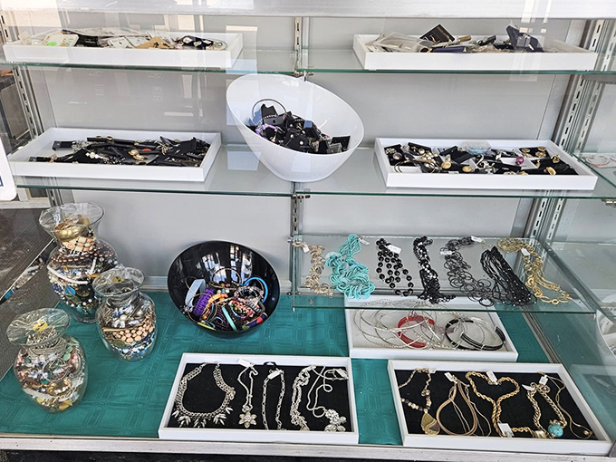 Jewelry displays that make you wonder if you've stumbled into a treasure chest. Pirates would be jealous of this bounty.