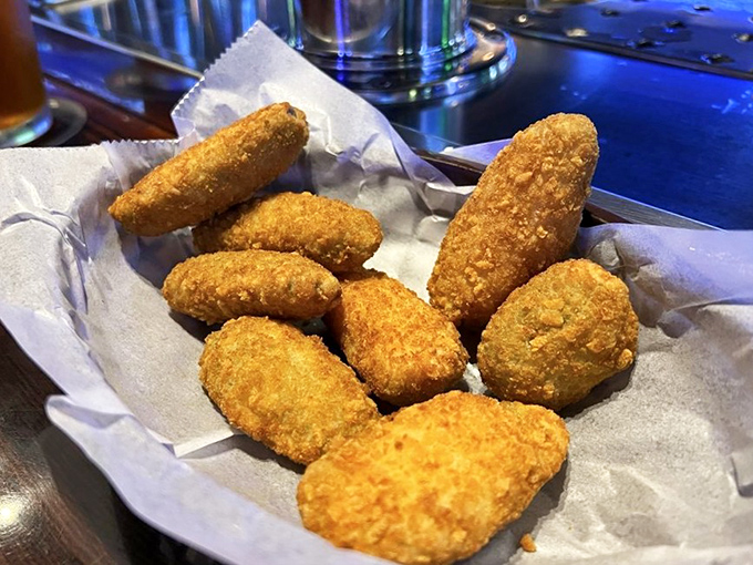 Golden-brown nuggets of joy that make you wonder why anyone would relegate these to "appetizer" status when they clearly deserve headline billing.