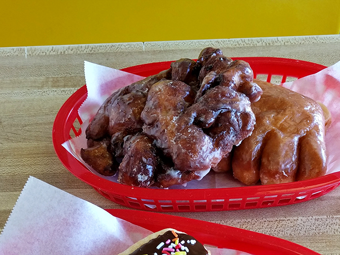 The holy trinity of donut perfection &ndash; twisted glazed, chocolate bar, and the legendary apple fritter that could double as a meal replacement program.