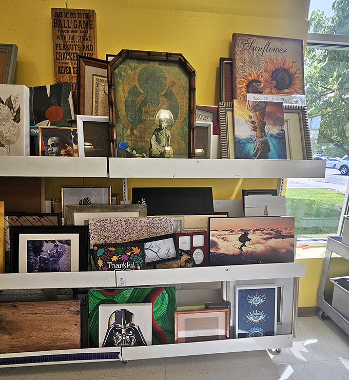 Wall art roulette! From Darth Vader to sunflowers, religious icons to sports memorabilia&mdash;someone's former decor is about to become your conversation starter.