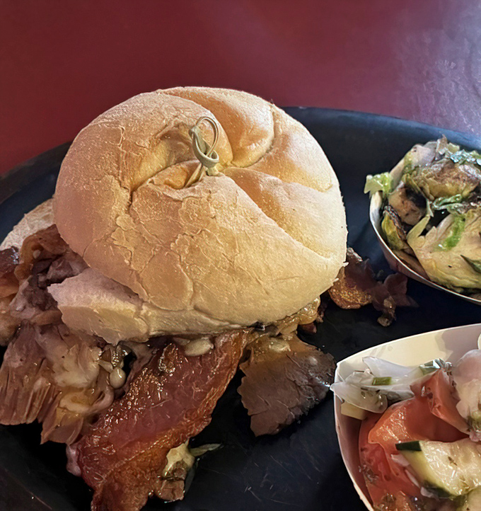 The perfect brisket sandwich doesn't exi&mdash; Oh wait, there it is, nestled in that pillowy kaiser roll like it was destined to be there.