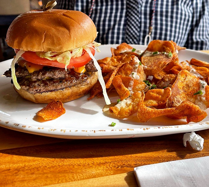 Even the burger gets the Southern treatment here, with a perfectly toasted bun and house-made chips that'll ruin you for the bagged variety forever.
