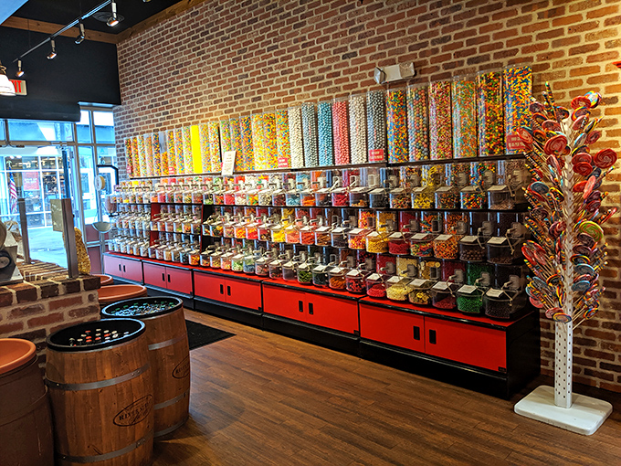 A candy lover's fever dream where self-control goes to die&mdash;rows of colorful treats that make adults revert to their eight-year-old selves with alarming speed.