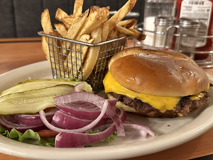 Some cheeseburgers wear their simplicity like a badge of honor. This one says, "I don't need truffle aioli to rock your world."