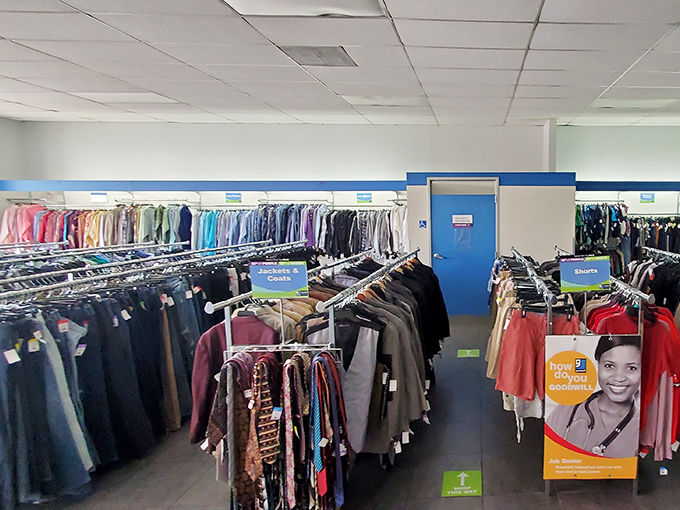 Racks organized with military precision showcase everything from basic tees to occasionally spotting that designer label that makes your heart skip a beat.