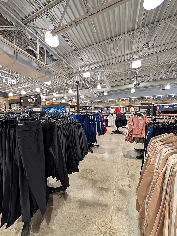 Racks upon racks of clothing options that'll make your closet jealous and your credit card relieved.