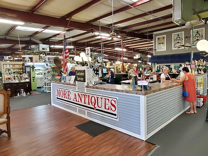 That "More Antiques" sign isn't kidding around; it's basically a warning that you'll need more time.