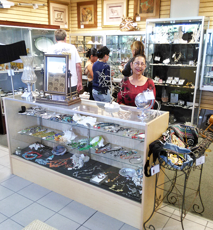 The jewelry counter draws eager treasure hunters searching for that perfect accessory&mdash;proof that diamonds (and deals) are a thrift shopper's best friend.