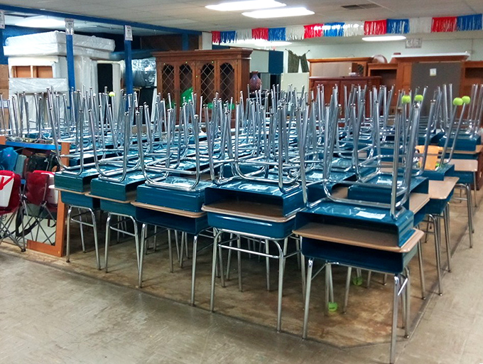 An army of chairs stands at attention, ready to serve in cafeterias, offices, or around your dining table. Choose your commander wisely!