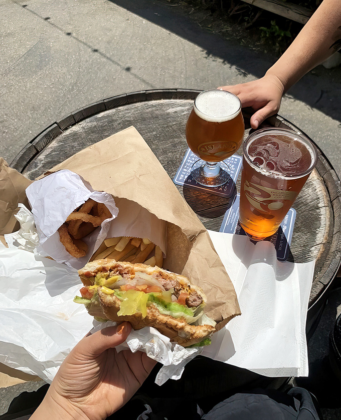 Nothing says California casual like burgers and beer with a side of perfect weather and good vibes.