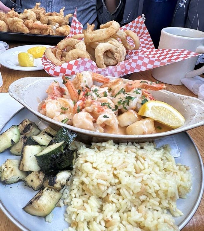 A plate that answers the eternal question: "Why choose one seafood when you can have them all?" Comfort food that comforts your soul.