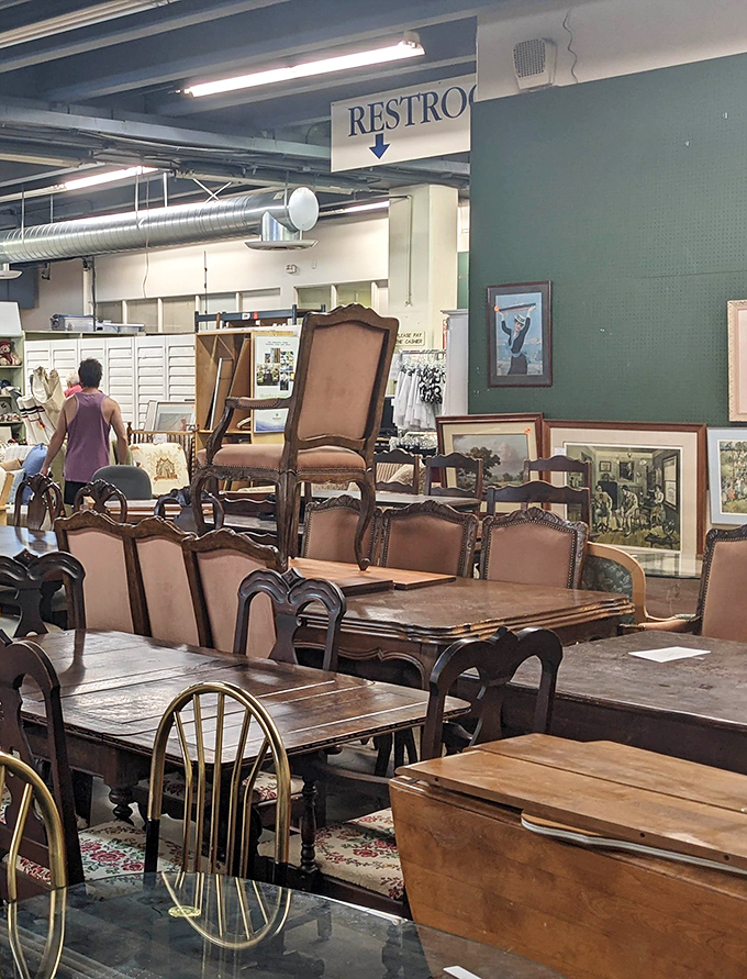 Dining tables arranged like a scene from "Downton Abbey" meets "Mad Men"&mdash;just add your family and create the next chapter.