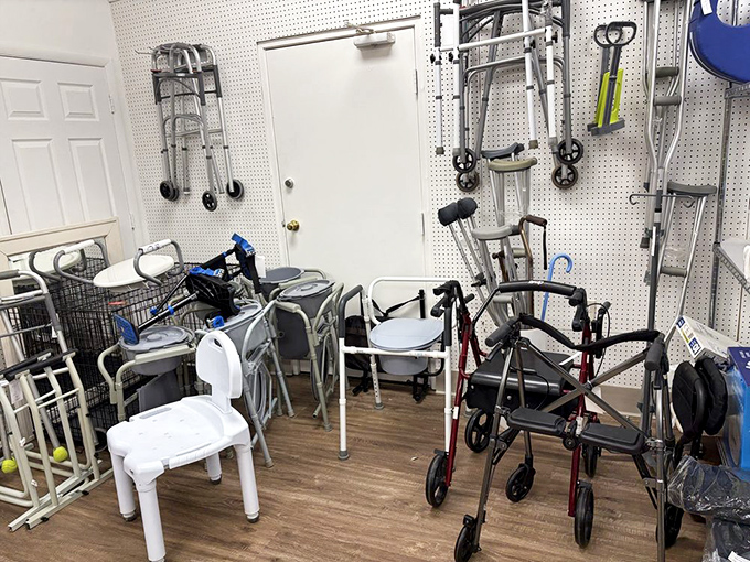 Mobility aids with plenty of life left in them. One person's no-longer-needed becomes another's newfound independence.