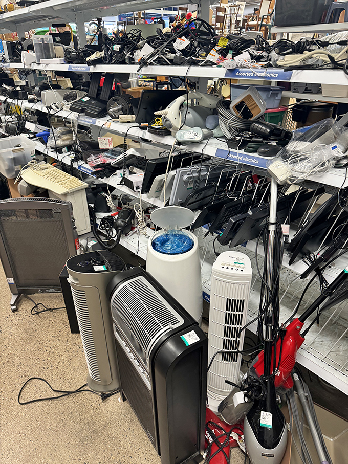 The electronics section: where yesterday's cutting-edge technology comes for its second act. That VCR might just be vintage cool now!