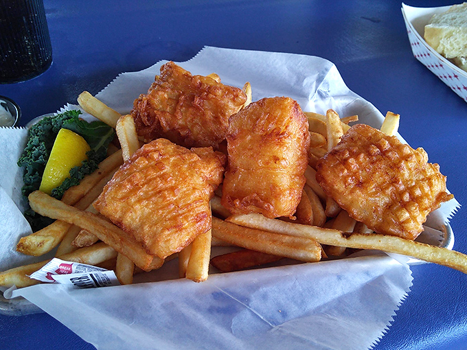 Golden-battered fish that would make Neptune himself swim to shore. Crispy on the outside, flaky on the inside&mdash;the way fish and chips were meant to be.