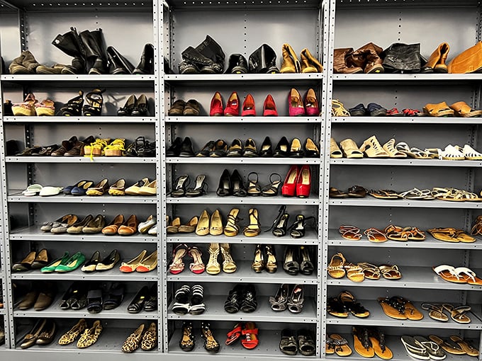 The shoe section presents a Cinderella scenario for the budget-conscious&mdash;somewhere in these rows is the perfect pair waiting for its second dance.