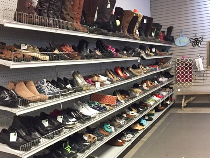 Footwear for miles! From sensible flats to statement heels, these shoes have stories to tell. Like a dating service for feet, there's a match for everyone here.