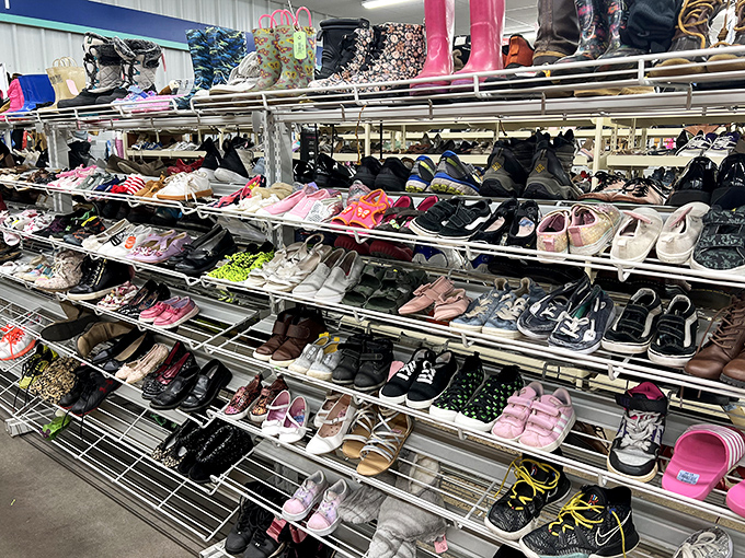 Shoe nirvana! From practical boots to whimsical heels, this footwear feast offers something for every Wisconsin adventure, regardless of weather.