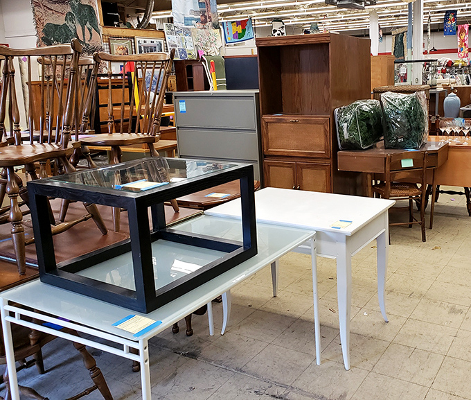 Furniture purgatory: these tables and chairs have stories to tell, just waiting for the next chapter in someone else's home.