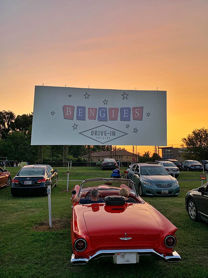 Classic convertibles meet classic cinema at sunset. This 1957 Thunderbird isn't just transportation—it's the perfect throne for drive-in royalty.