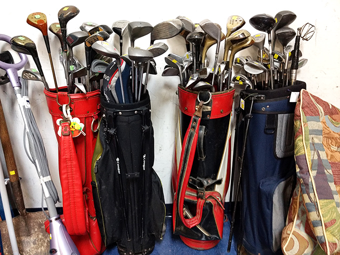 Golf club graveyard or equipment paradise? These clubs have stories to tell of perfect drives and spectacular water hazards.