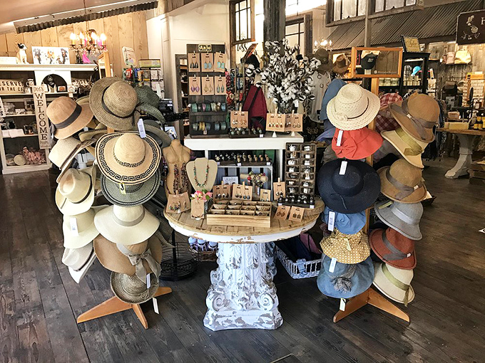 A hat for every personality stands ready for purchase &ndash; because nothing says "I'm on vacation" like spontaneous headwear.
