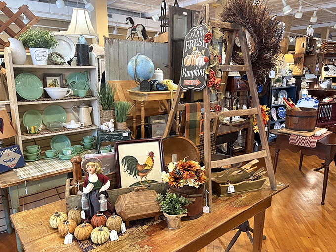 Farm-fresh nostalgia served daily. That jadeite collection would make Martha Stewart drop her gardening gloves in excitement.