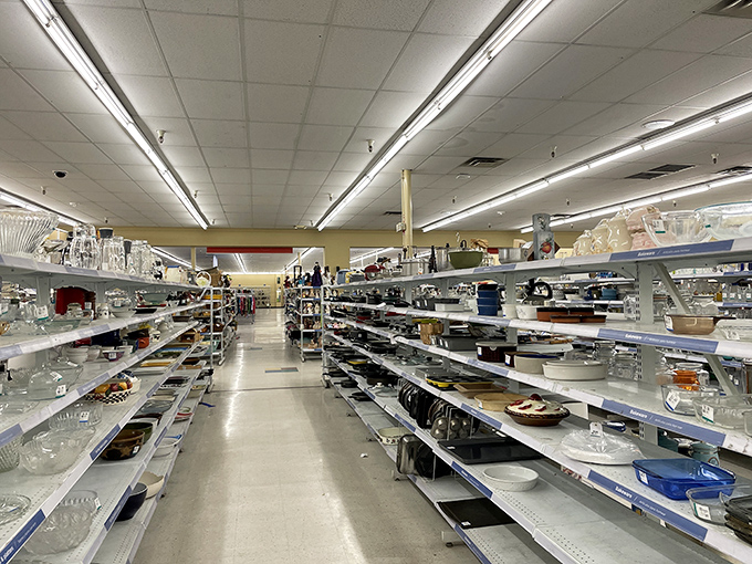 Glassware galore! From punch bowls your grandmother would recognize to serving pieces ready for their second act.