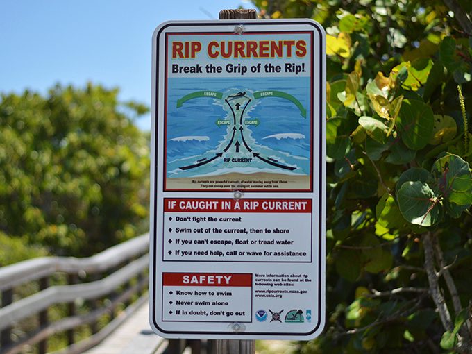 The beach's version of "read the manual"&mdash;because Mother Nature doesn't include safety warnings with her rip currents.